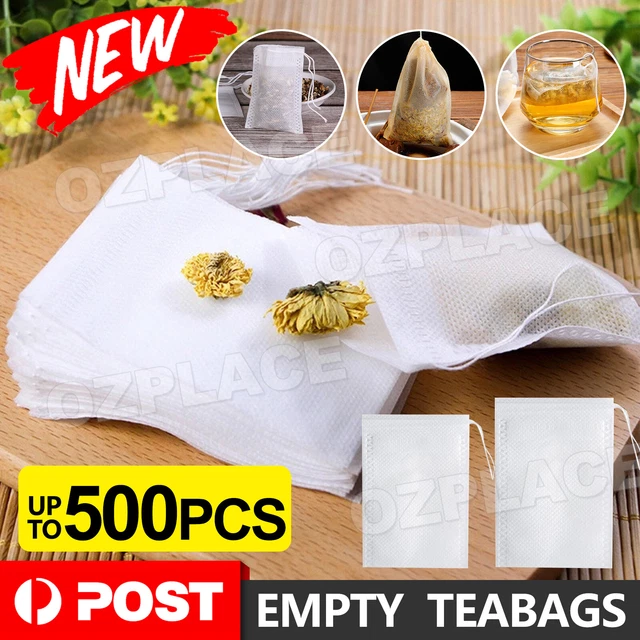 100/200/500X EMPTY TEABAGS String Heat Seal Filter Paper Herb Loose Tea ...