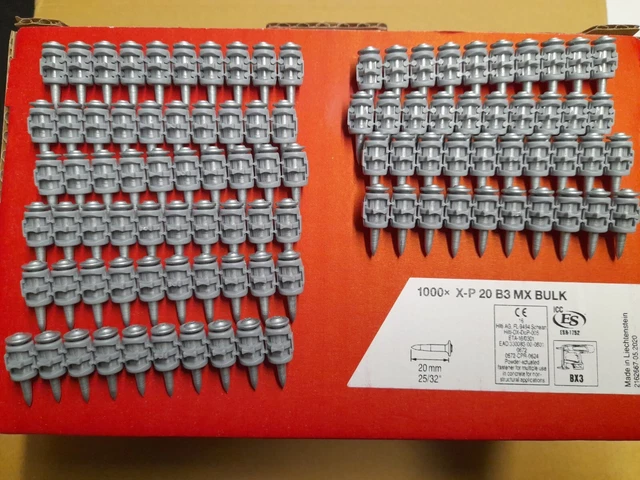 100 X HILTI BX3 Nails X-P 20 B3 MX 20mm £6.99 - PicClick UK