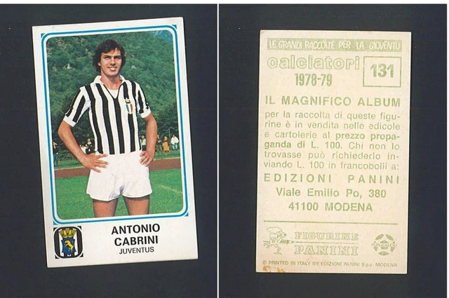 FIGURINA CALCIATORI PANINI 1978-79 N.131 Antonio Cabrini (Juventus) Nuova! EUR 7,99 - PicClick IT