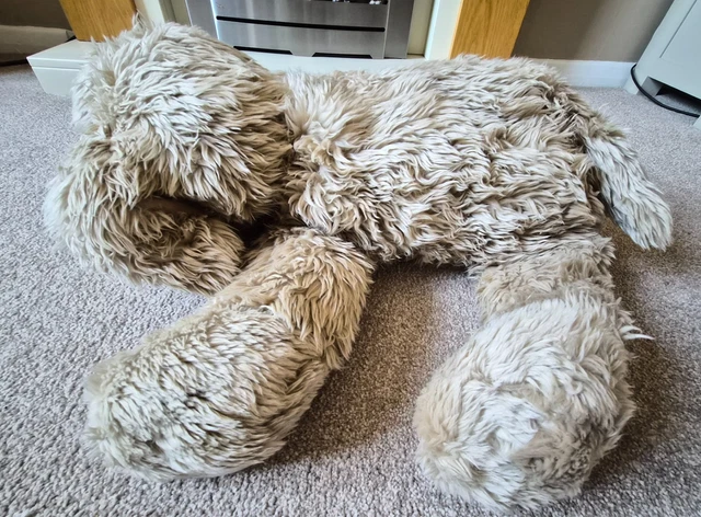 BHS VINTAGE LARGE Plush Shaggy Fluffy Puppy Dog Soft Toy 73cm Beige £1. ...