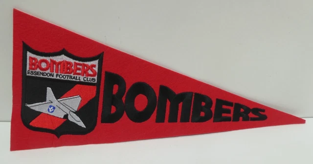 VINTAGE AFL VFL Bombers Essendon Football Club Felt Wall Flag Pennant ...