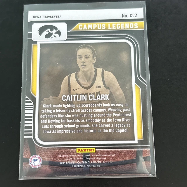 2024 PANINI CAITLIN CLARK COLLECTION Contenders Campus Legends #CL2 £2. ...