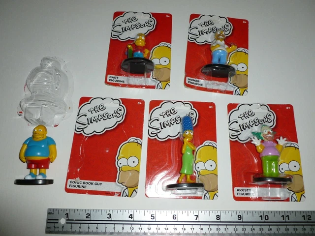 SET 5 FIGURES The Simpsons Bart Homer Comic Book Guy Marge Krusty ...