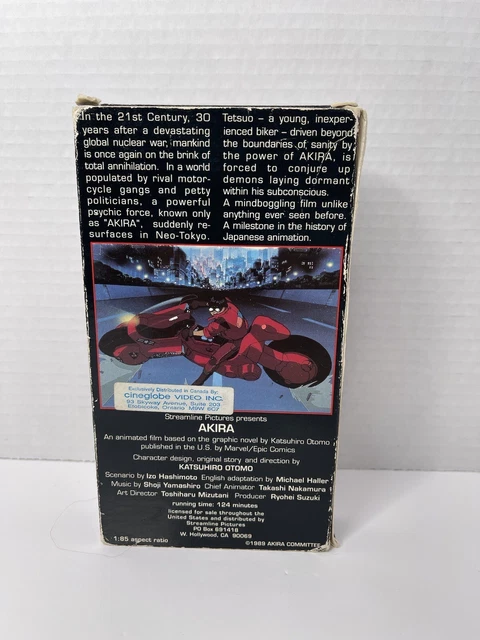 AKIRA VHS - English Version 1989 Vintage Anime Limited Edition ...