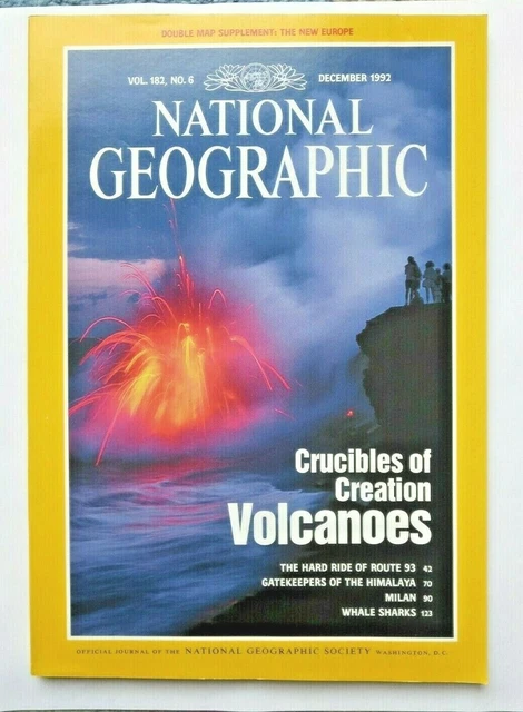 NATIONAL GEOGRAPHIC DECEMBER 1992 "VOLCANOES" ISSUE (no map) $1.95 ...