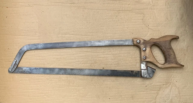 ANTIQUE 20& BUTCHERS Steel Bone Hack Saw. Stamped NB NOT FOR SALE. Has ...