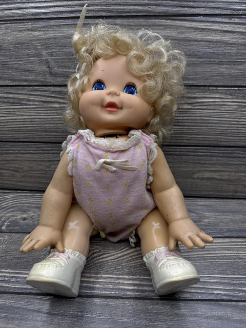 VINTAGE KENNER 1985 Oopsie Daisy Doll Blonde Curly Hair Pink Jumper ...