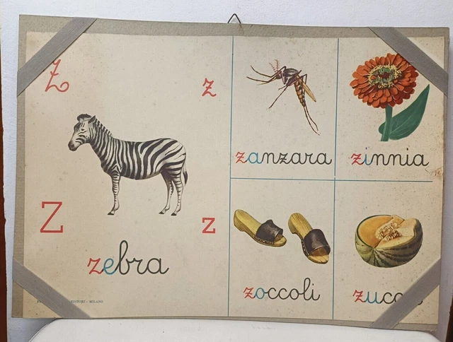 STAMPA ALFABETO MURALE - Didattica Anni '50 - Scuola - Lettera Z ...