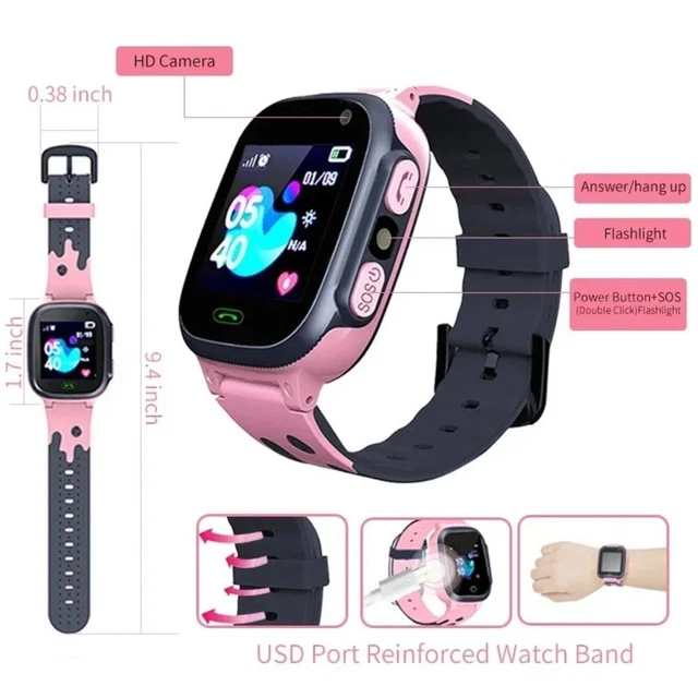 SIM CARD KIDS Smart Watch GPS SOS Waterproof Smartwatch Kids Watches ...