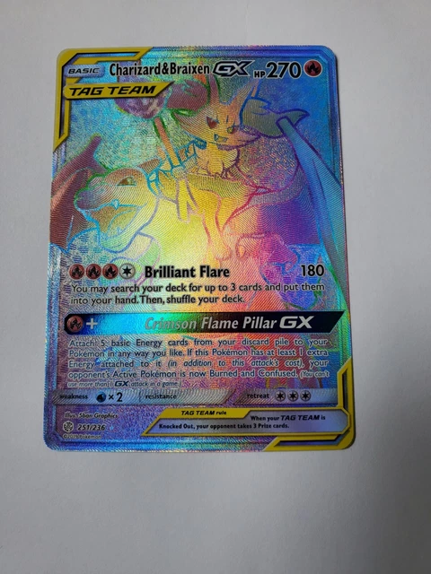 POKÉMON TCG CHARIZARD & Braixen Tag Team GX Sun & Moon - Cosmic Eclipse 251/236 EUR 111,08 ...