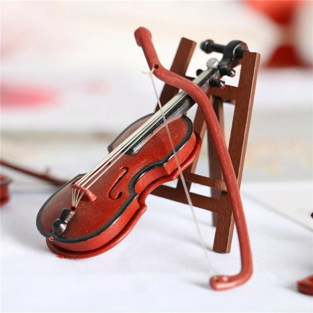 DOLL MUSICAL INSTRUMENTS Piano Model Miniature Violin Guitar Saxophone ...