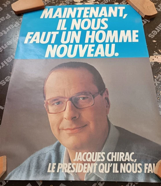 AFFICHE POLITIQUE JACQUES Chirac Un Homme Nouveau Presidentielle 1981 ...