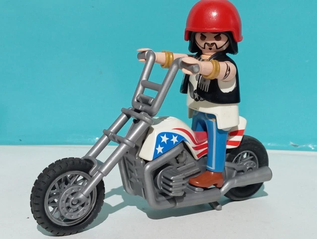 FIGURINE PLAYMOBIL MOTARD Choper Chopper Moto Motard Motocycleur Harley ...