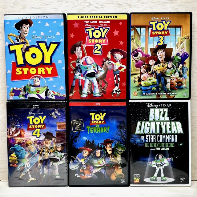 TOY STORY DISNEY Pixar DVD Lot Bundle 1-4, Toy Story of Terror! & Buzz ...