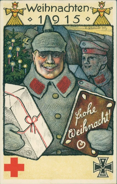 ANSICHTSKARTE ERSTER WELTKRIEG 1915 Weihnachten Soldat Rotes Kreuz ... ANSICHTSKARTE ERSTER WELTKRIEG 1915 Weihnachten Soldat Rotes Kreuz ...