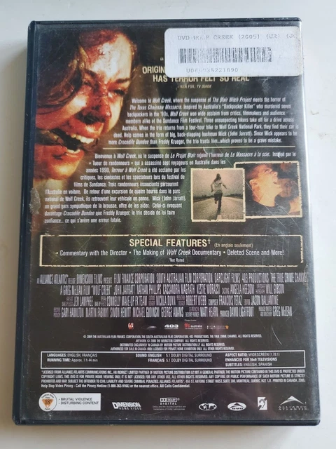 WOLF CREEK WIDESCREEN Uncut Version DVD 2004 Alliance Atlantis $5.00 ...