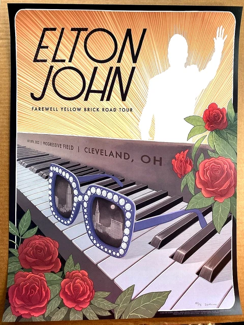 ELTON JOHN CLEVELAND OH 2022 Farewell Yellow Brick Road Tour AP Poster ...