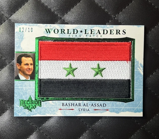 CARTE PATCH DRAPEAU 2020 Syrie Bachar Al Assad dirigeants mondiaux 02/ ...