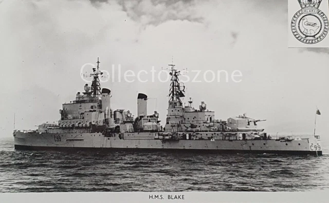 BRITISH ROYAL NAVY HMS Blake C99 Tiger-class cruiser Photograph 5.5x3.5 ...
