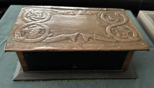 ARTS & CRAFTS large wooden and copper box, Liberty Knox, Keswick ...