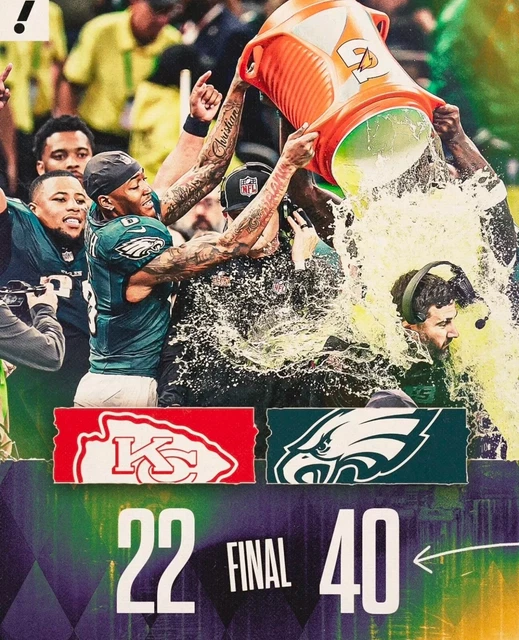 PHILADELPHIA EAGLES SUPER Bowl LIX Champions Final Score 8x10 NFL Football Photo $12.79 ...