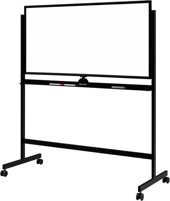DOUBLE-SIDED MAGNETIC MOBILE Whiteboard, Adjustable Mobile Dry Erase ...