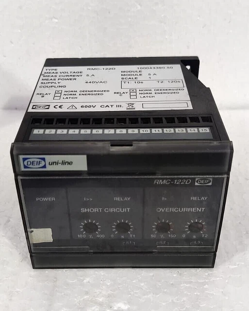 DEIF RMC-122D SHORT Circuit Overcurrent Relay 440Vac EUR 219,07 ...