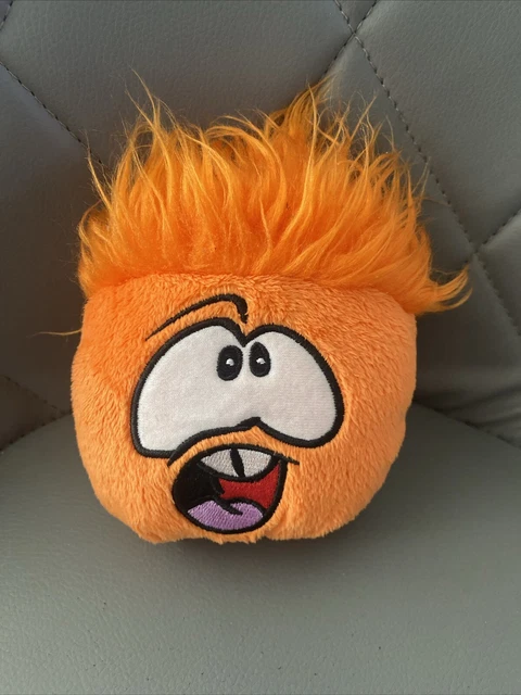 12CM DISNEY CLUB Penguin Orange Smiley Spikey Hair Puffle Soft Plush ...