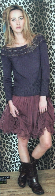 ~ PULL-OUT KNITTING Patterns For Lady's Beaded Yoke Sweater & Geometric ...