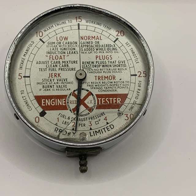 VINTAGE REDEX ENGINE Tester / Pressure Gauge £16.32 - PicClick UK