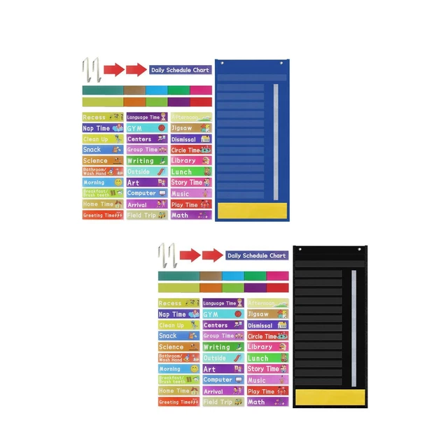 DAILY SCHEDULE CHART Scheduling Pocket Chart for Classroom Preschool ...