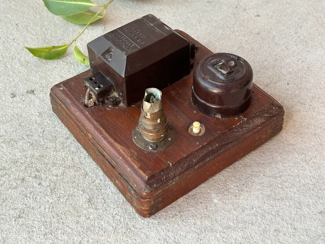 VINTAGE ANTIQUE ELECTRIC Bakelite Switch, Bell Transformer 200-250V To ...