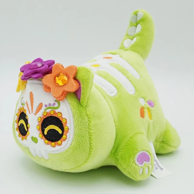 APHMAU MEEMEOWS HALLOWEEN GREEN SUGAR SKULL Cat Plush Glow in the Dark ...
