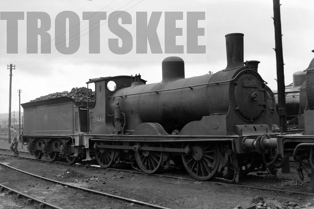 LARGER NEGATIVE BR British Railway Steam Loco 57446 Class 2F-E Polmadie ...