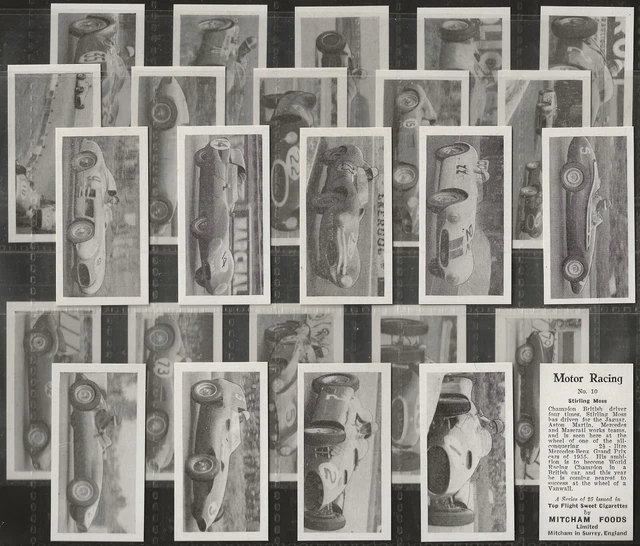 MITCHAM-FULL SET- MOTOR Racing 1960 (25 Cards) Fangio Stirling Moss All ...