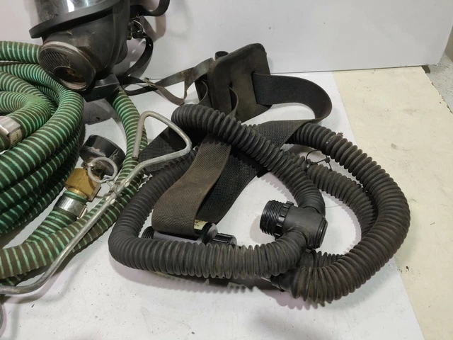 MSA AUER 3S Air Breathing Apparatus Mask BA set + 9m Hose Gas Confined ...