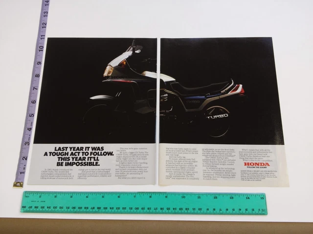 VINTAGE MAGAZINE CLIPPING- motorcycle photo Honda CX650 Turbo Print Ad 80's $12.75 - PicClick CA