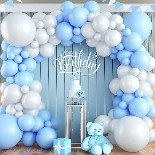 LATEX BALLOON GARLAND Kit Light Blue Baby Shower DIY Party Decorations ...