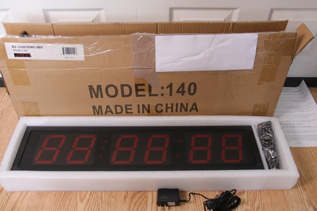 LARGE HUGE & Digital Display 4" Digits LED Countdown Timer With Remote ...