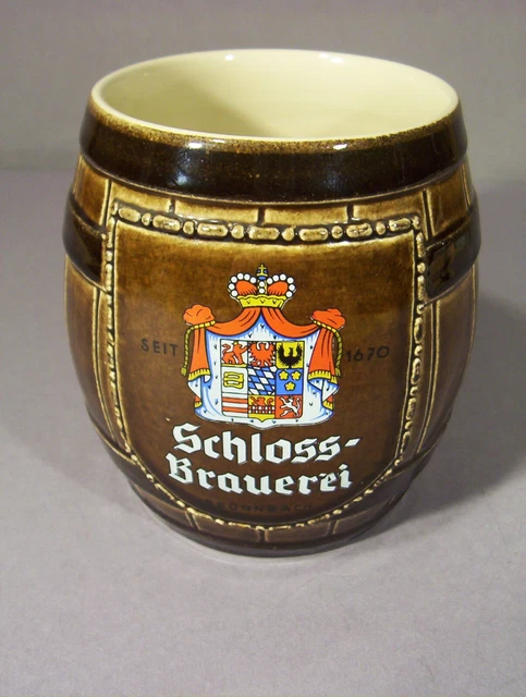 SCHLOSS-BRAUEREI BRONNBACH 0,5 Liter Faßkrug, Bierkrug, Bier Brauerei ...