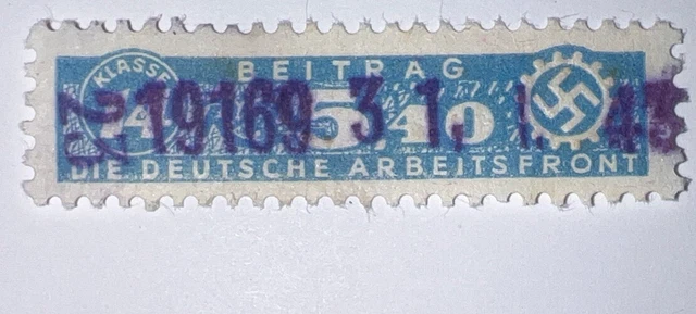 TRAVELSTAMPS: GERMANY NAZI Party Nsdap Dues WWII, Workers Party Dues $3 ...