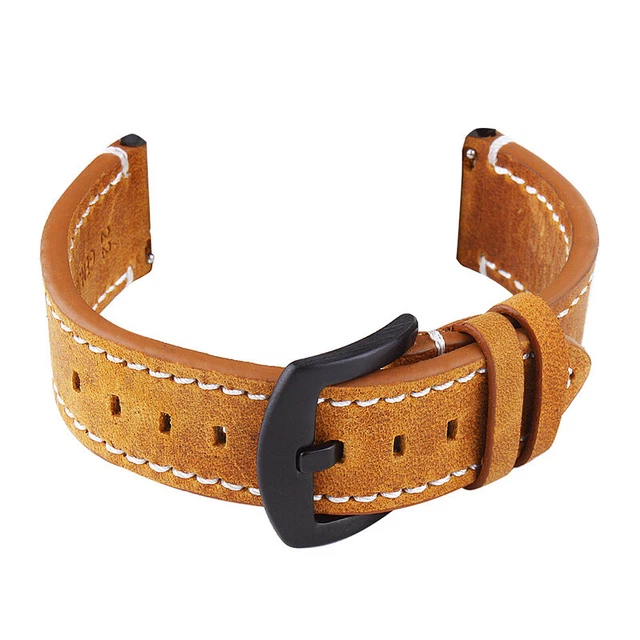 20MM 22MM CLASSIC Genuine Leather Watch Strap Band Quick Release ...
