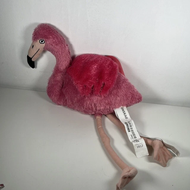 18& IKEA PINK FLAMINGO ONSKAD Plush Bird Floppy Stuffed Animal plush ...