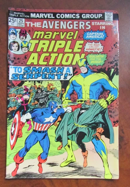 VINTAGE TRIPLE ACTION Avengers Marvel Comics Comic 1975 Vol 1 No 26 EUR ...