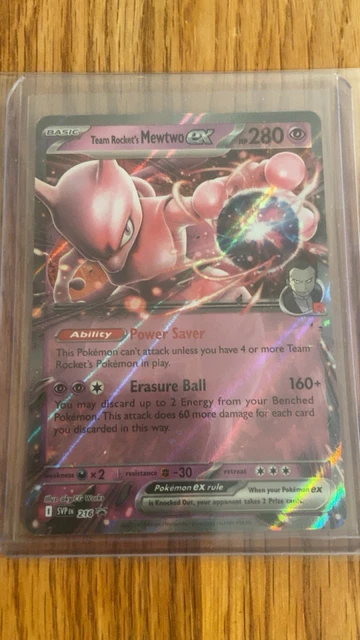POKÉMON TCG TEAM Rocket's Mewtwo EX Destined Rivals 216 Black Star ...