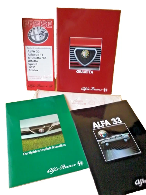 ALFA ROMEO GULIETTA SPIDER ALFA 33 PROSPEKT Broschüre & Preise 1983 EUR ...