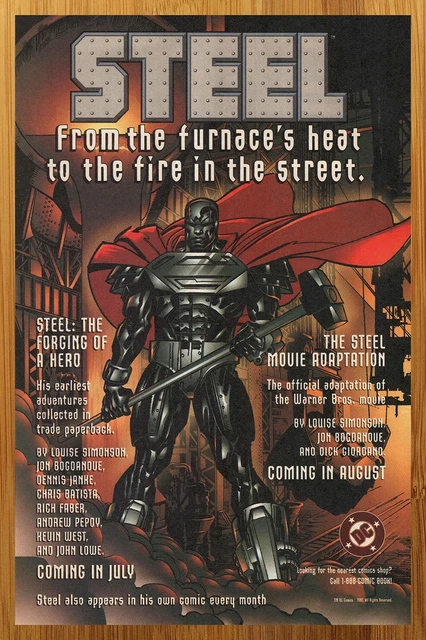 1997 DC COMICS Stahl Film Adaption Druck Anzeige/Poster Shaq Bogdanove ...