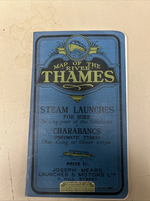 MAP OF THE River Thames - Steam Launches and Charabancs £11.12 ...