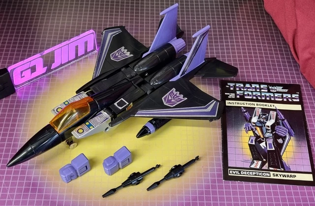 VINTAGE HASBRO TRANSFORMERS G1 Decepticon Seeker Jet Skywarp Complete w ...