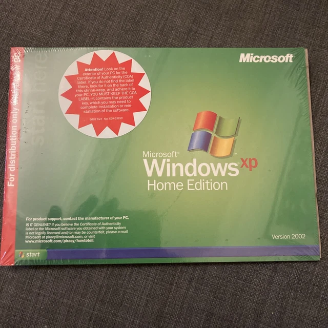 MICROSOFT WINDOWS XP Home Edition Version 2002 W/ Service Pack 1a ...